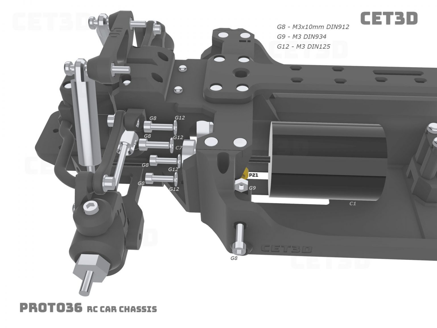 Montaje y partes 3D del PROTO36 RC Car - CET3D